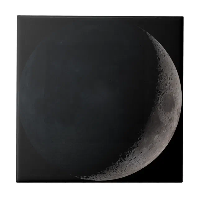 Crescent moon from NASA images Ceramic Tile | Zazzle