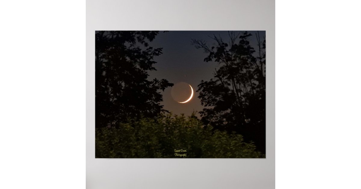 Crescent Moon Setting Poster | Zazzle