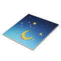Crescent moon stars ceramic tile | Zazzle