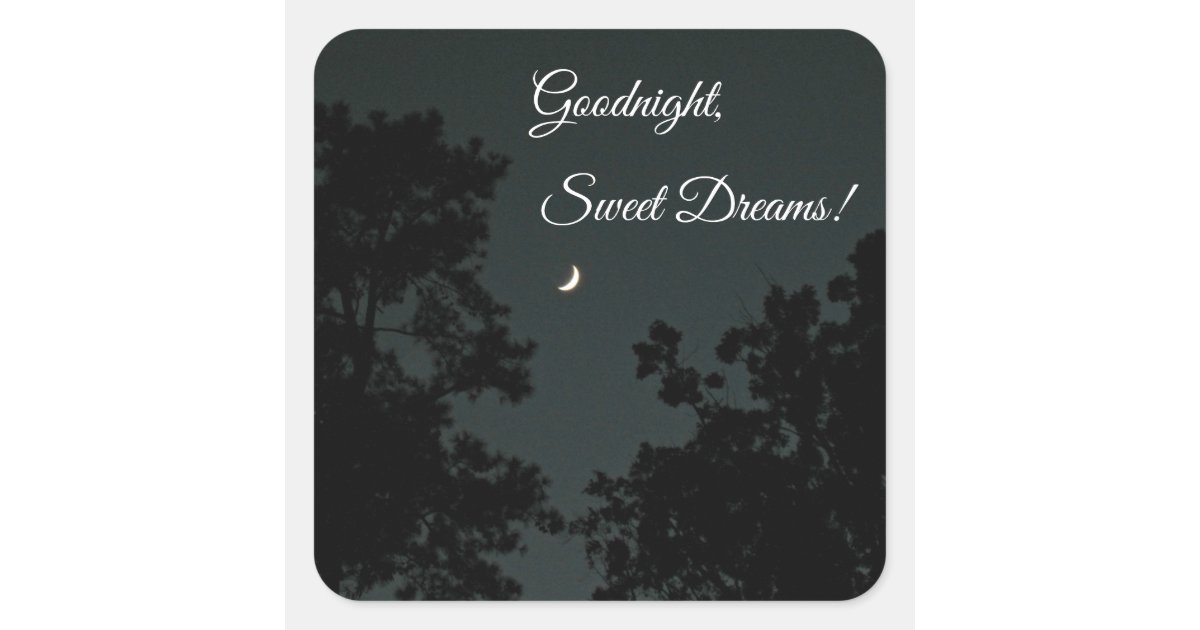 Crescent moon with message. square sticker | Zazzle