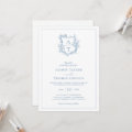 Crest Vibrant Blue Monogram QR Code Wedding Invitation | Zazzle