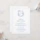 Crest Vibrant Blue Monogram QR Code Wedding Invitation | Zazzle