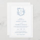 Crest Vibrant Blue Monogram QR Code Wedding Invitation | Zazzle