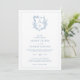 Crest Vibrant Blue Monogram QR Code Wedding Invitation | Zazzle