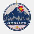 Crested Butte Colorado Retro Sunset Souvenirs Ceramic Ornament | Zazzle