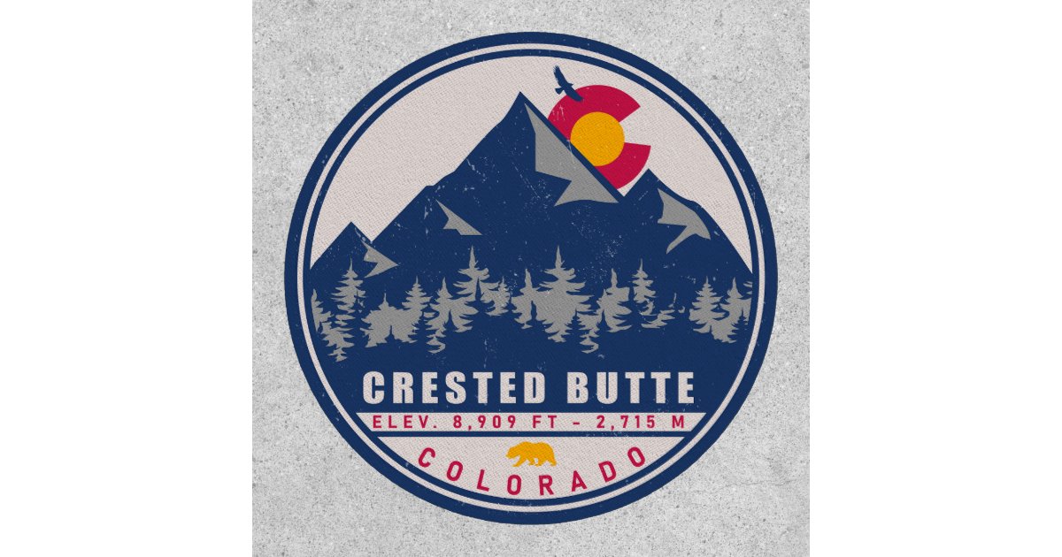 Crested Butte Colorado Retro Sunset Souvenirs Patch | Zazzle