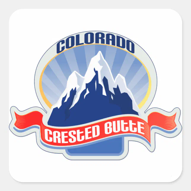Crested Butte Colorado Square Sticker | Zazzle
