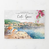 Crete, Greece | Illustrated Wedding Tri-Fold Invitation | Zazzle