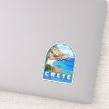 Crete Greece Travel Art Vintage Sticker | Zazzle