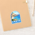 Crete Greece Travel Art Vintage Sticker | Zazzle