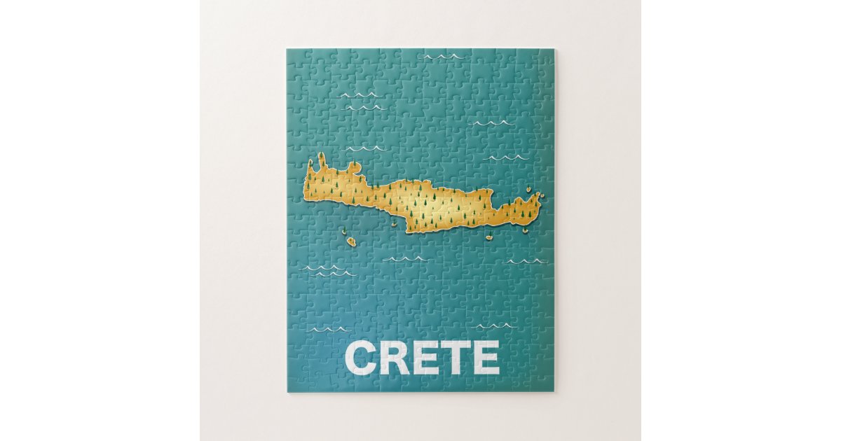 Crete map travel poster jigsaw puzzle | Zazzle