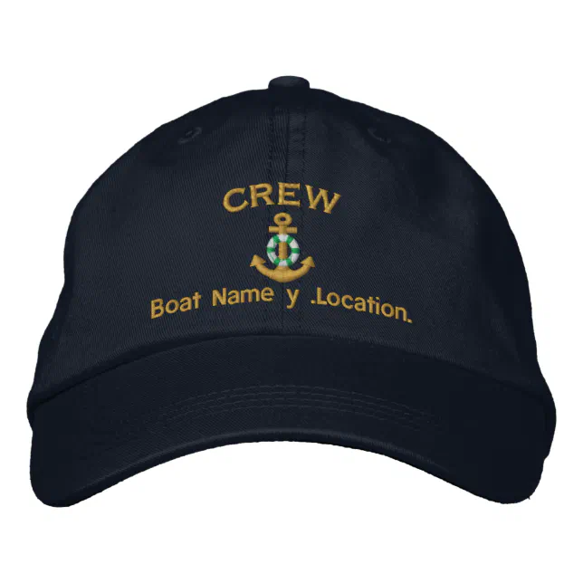 Crew Style Your Boat Name Your Name or Both Embroidered Baseball Cap ...