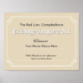 Cribbage Competition Winner's Certificate Poster | Zazzle