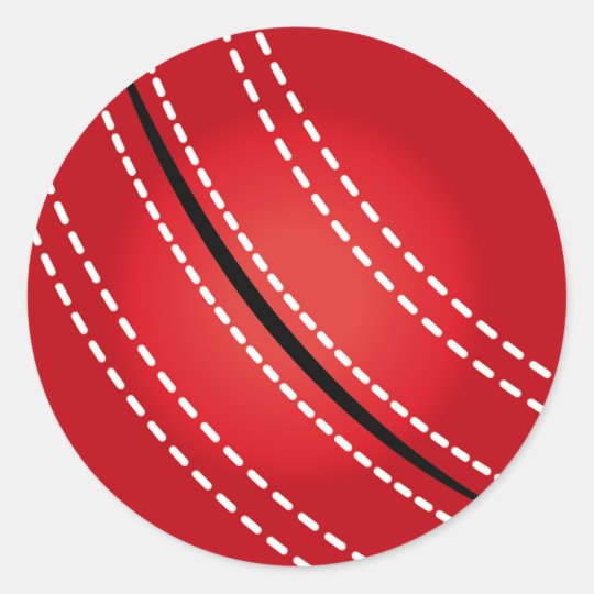 Cricket Ball Classic Round Sticker | Zazzle.com