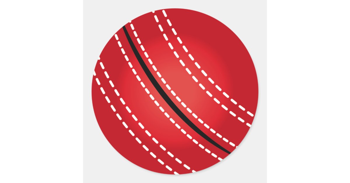 Cricket Ball Classic Round Sticker | Zazzle