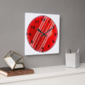 "Cricket Ball" design wall clocks | Zazzle