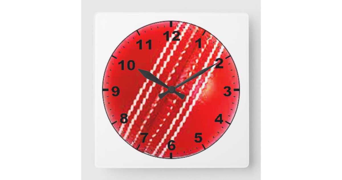 "Cricket Ball" design wall clocks | Zazzle