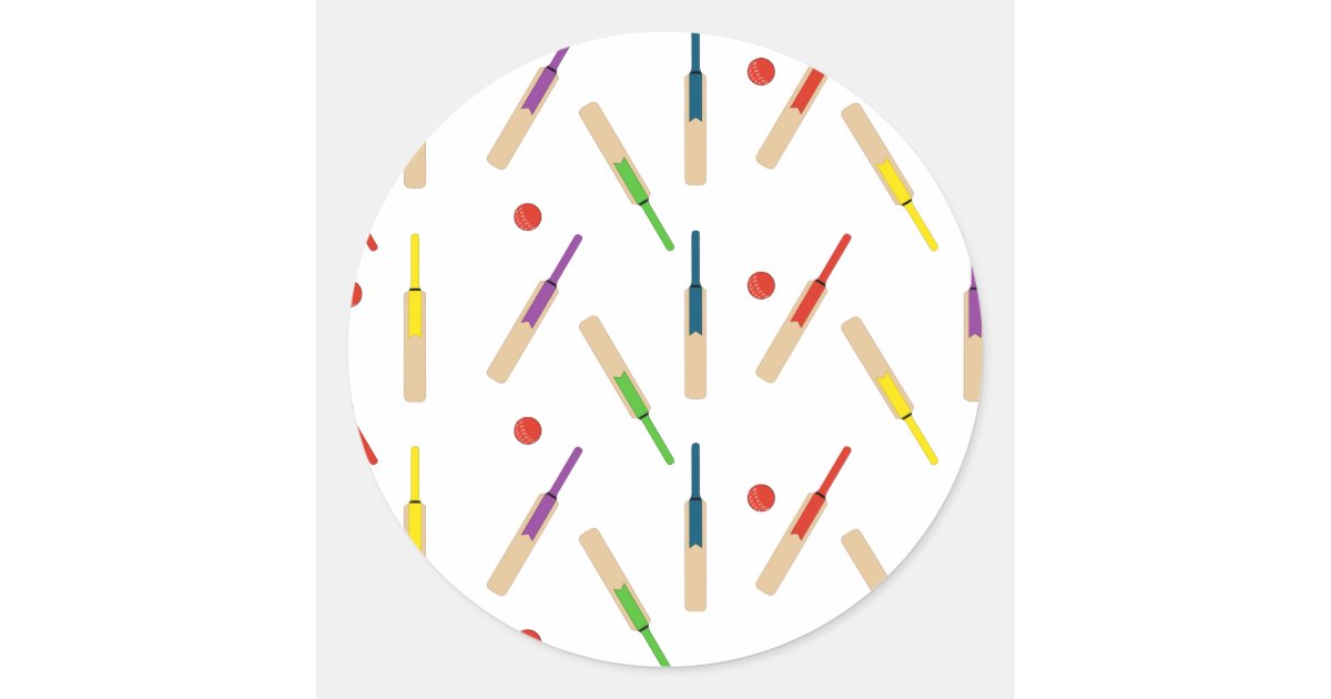 Cricket bats/ balls Stickers | Zazzle