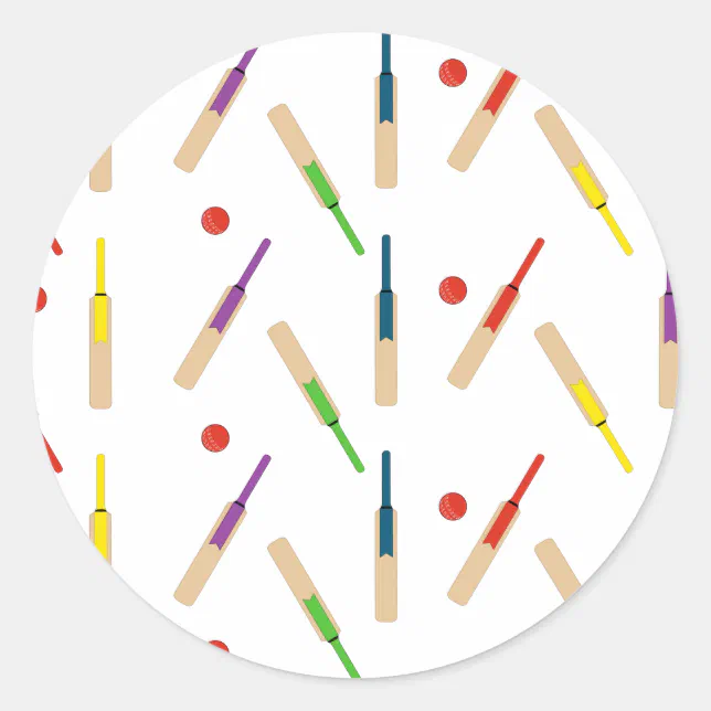 Cricket bats/ balls Stickers | Zazzle