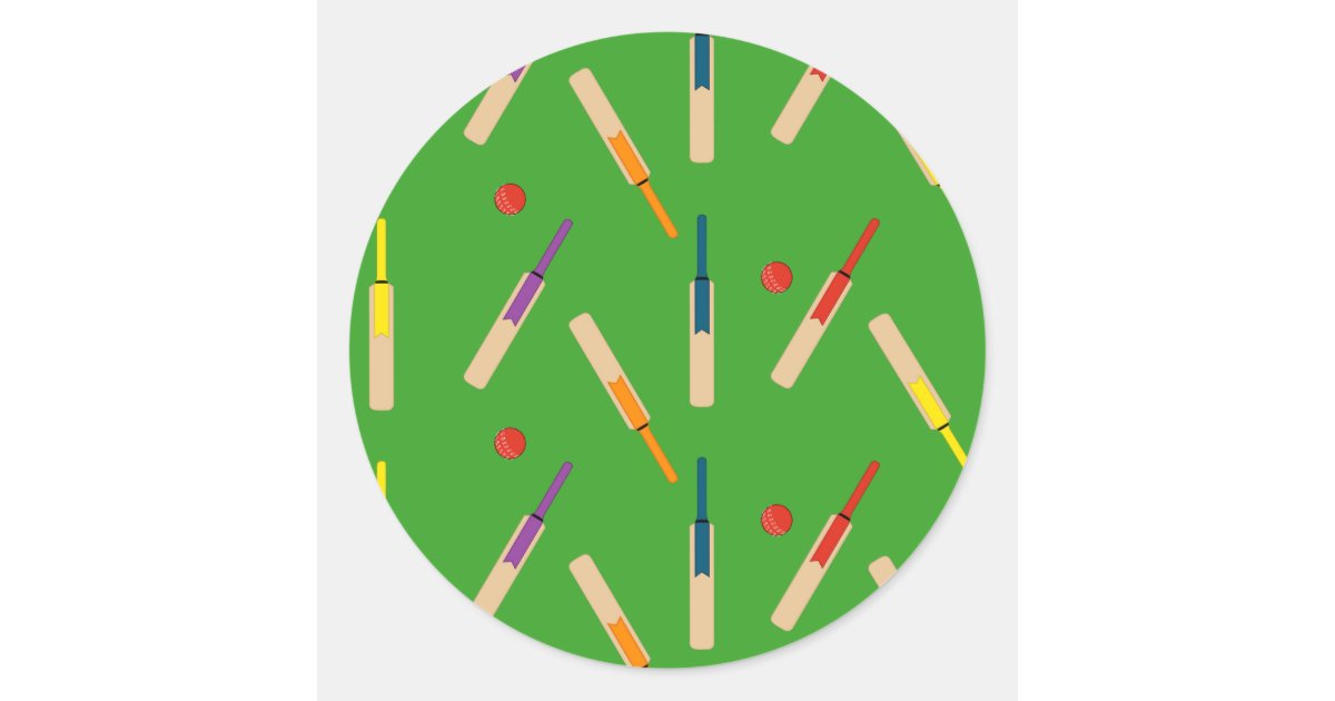 Cricket bats/ balls Stickers | Zazzle