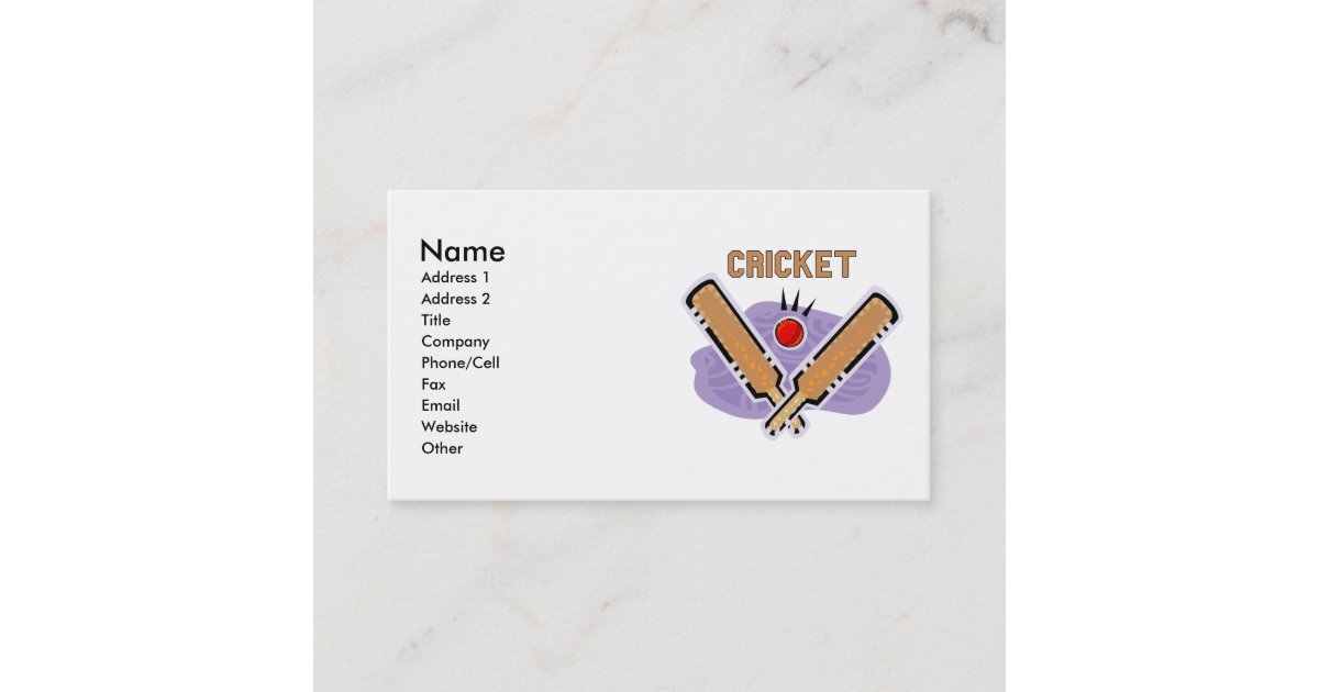 Cricket Business Cards | Zazzle
