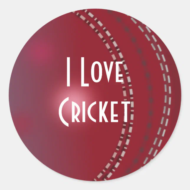 Cricket: "I Love Cricket" Classic Round Sticker | Zazzle