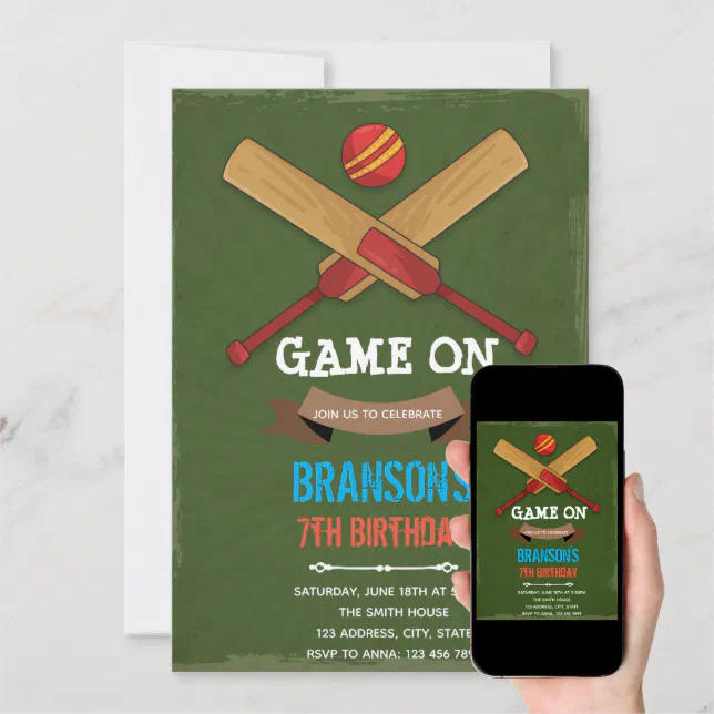 Cricket party theme invitation | Zazzle