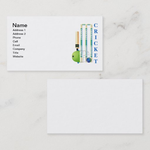 Cricket Tees and Gifts - Personalize Business Card | Zazzle