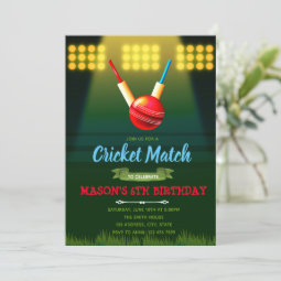 Cricket theme party invitation | Zazzle