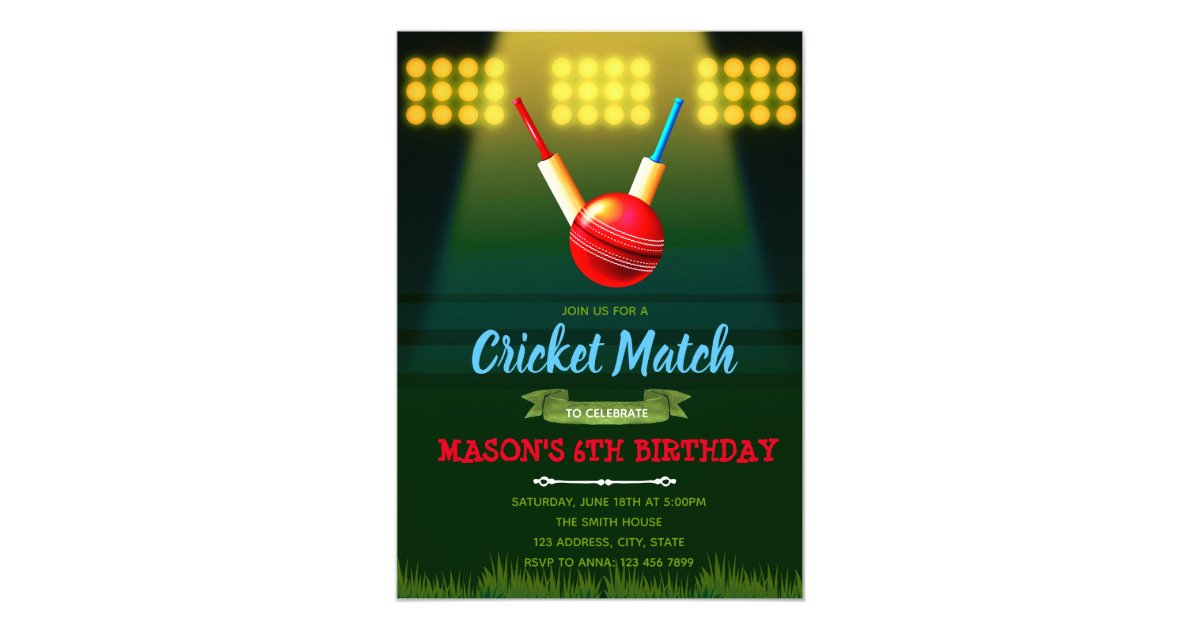 Cricket theme party invitation | Zazzle.com