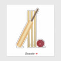 Cricket, wicket and ball sticker | Zazzle