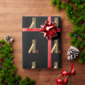 Cricket - Wicket, Bat and Ball, Black Background Wrapping Paper | Zazzle