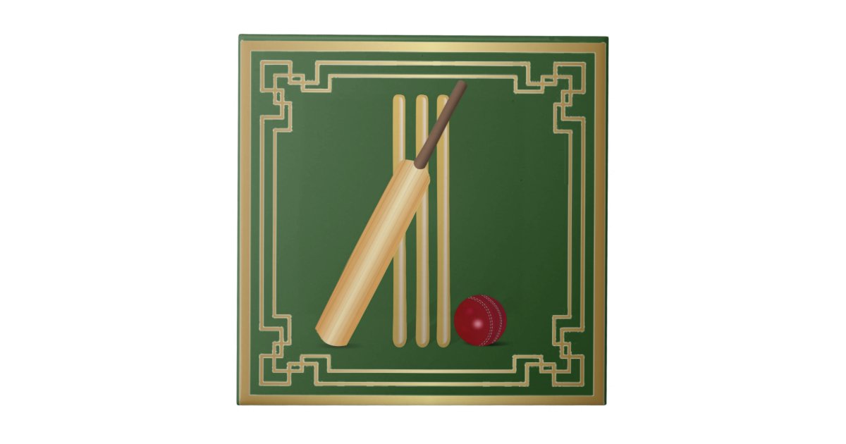 Cricket-Wicket, bat and ball Ceramic Tile | Zazzle