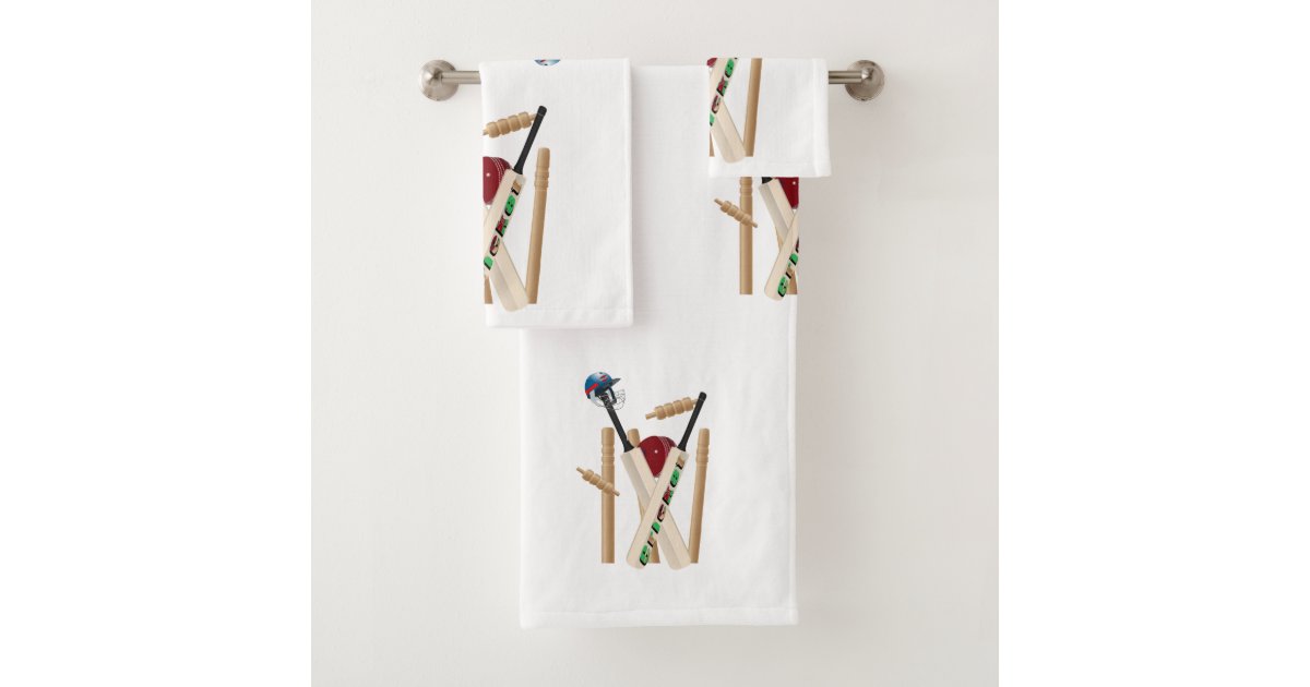 Cricket Wickets And Ball, Bath Towel Set | Zazzle