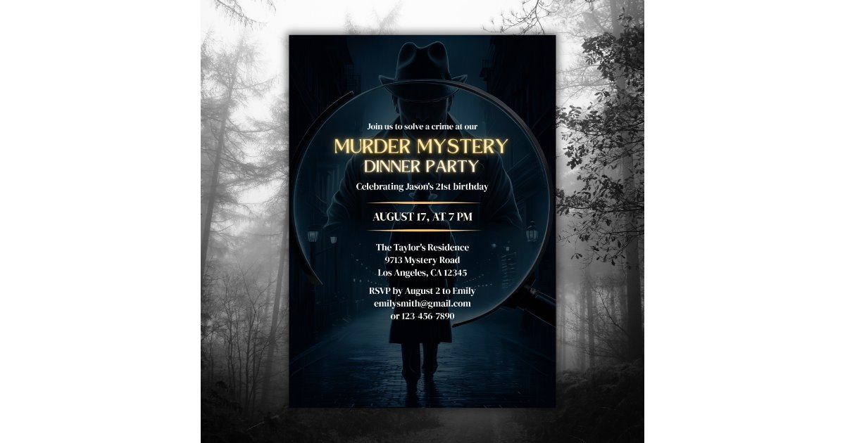 Crime Detective Game Murder Mystery Party Birthday Invitation | Zazzle