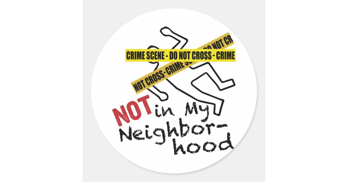 Crime Scene Classic Round Sticker | Zazzle