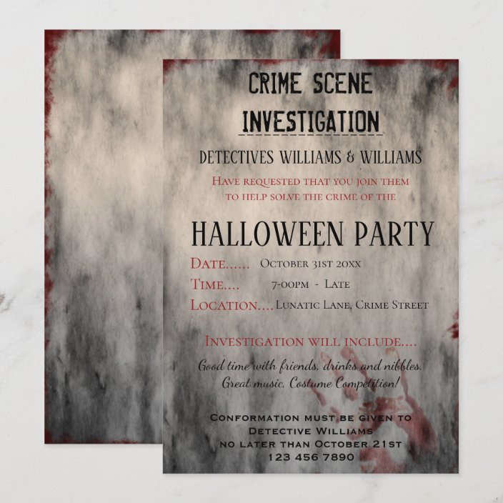 Crime Scene Investigation Halloween Party Invitation | Zazzle.com