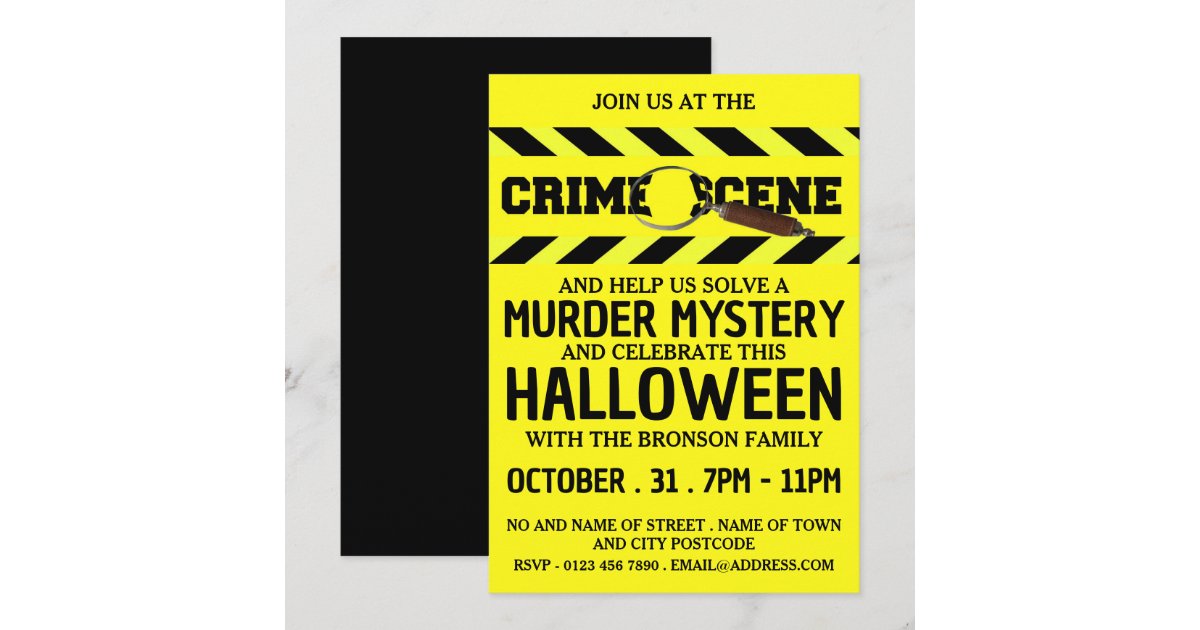 Crime Scene, Murder Mystery Halloween Party Invitation | Zazzle