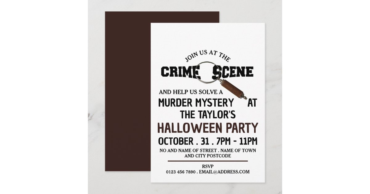 Crime Scene, Murder Mystery Halloween Party Invitation | Zazzle