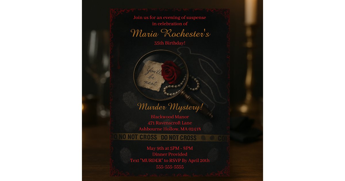Crime Scene Murder Mystery Party Invitation | Zazzle
