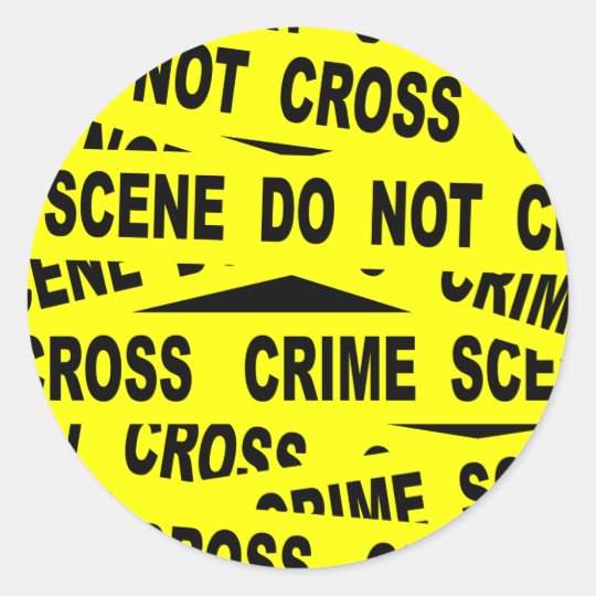 Crime Scene Tape Classic Round Sticker | Zazzle.com