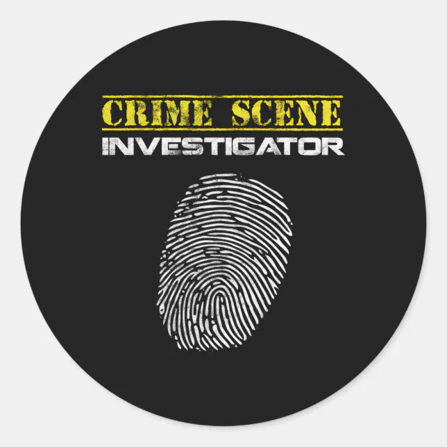 Crimescene Investigator Fingerprint Police Classic Round Sticker | Zazzle