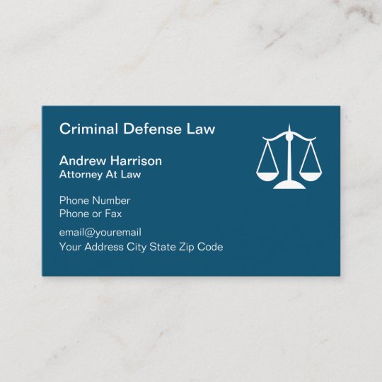 Criminal Defense Attorney Business Card | Zazzle.com
