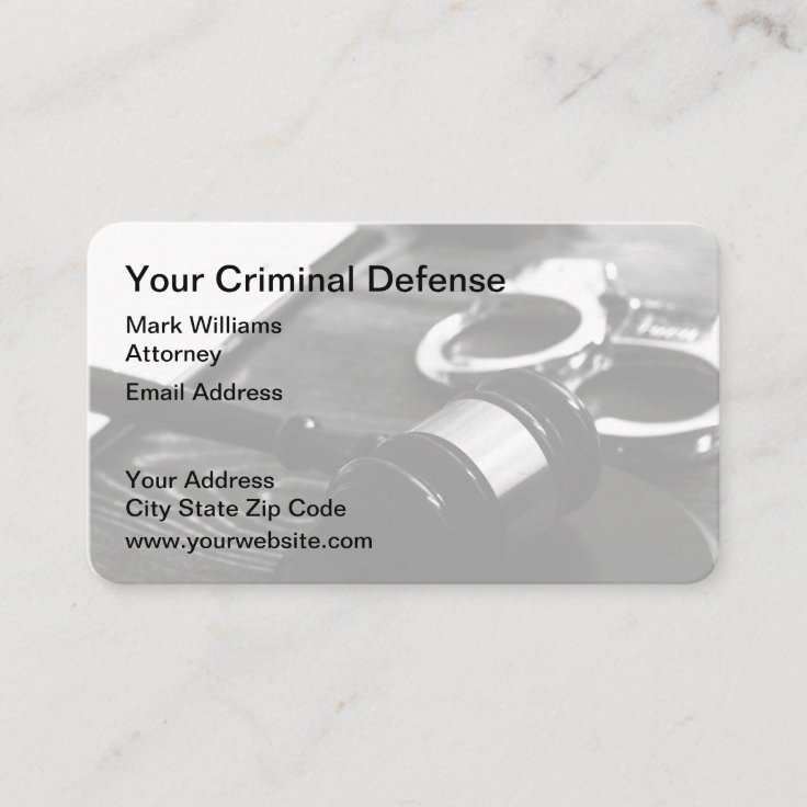 Criminal Defense Attorney Modern Business Business Card | Zazzle