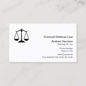 Criminal Lawyer Business Cards - Business Card Printing | Zazzle