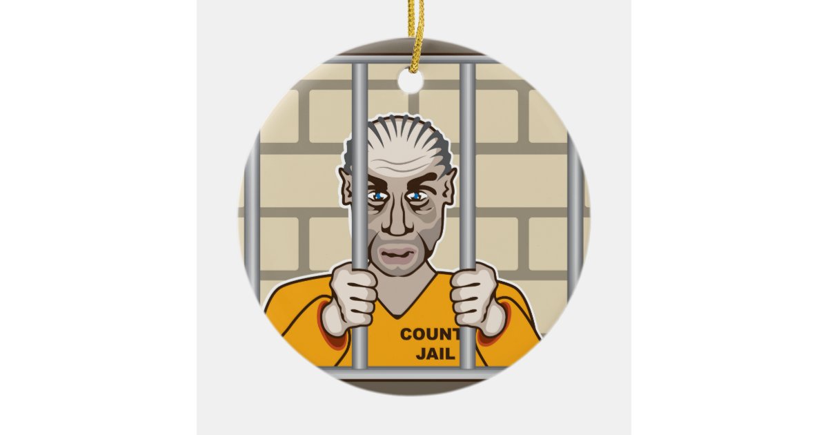 Criminal in Jail Ceramic Ornament | Zazzle