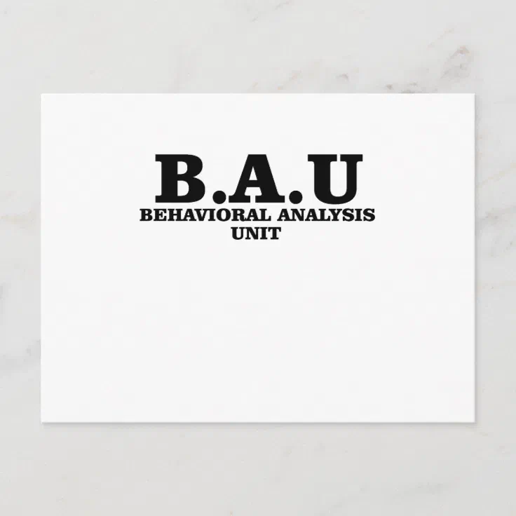 Criminal Minds BAU Behavioral Analysis Unit Shirts Postcard | Zazzle
