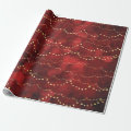 Crimson and Gold Fairy Lights Christmas Wrapping Paper | Zazzle