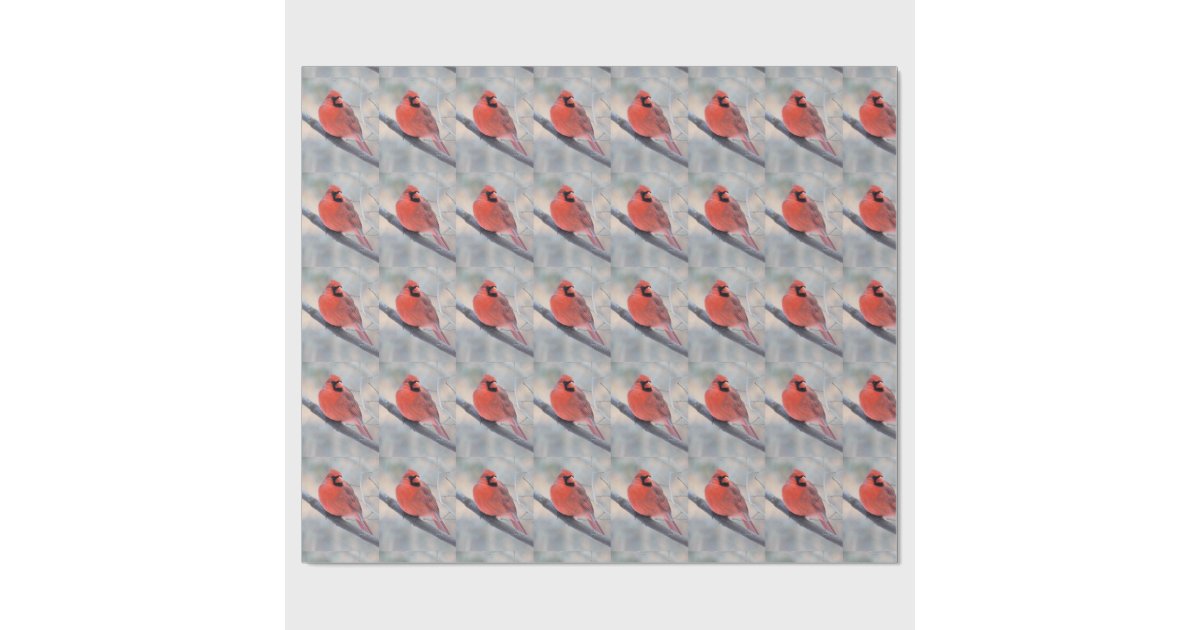 Crimson Cardinal Wrapping Paper | Zazzle