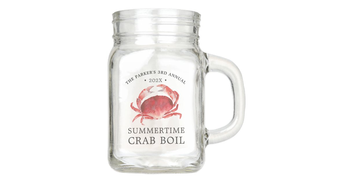 Crimson Crab | Crab Boil Event Mason Jar | Zazzle